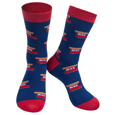 Mens Fire Engine Truck Fireman Bamboo Socks UK 7-11 EU 40-46 Novelty ...