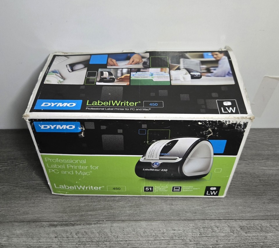 Dymo LabelWriter Label Printer 450 Turbo Model 1750283 W/Box For Parts ...
