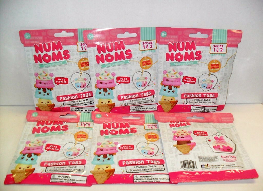 NUM NOMS FASHION TAGS SERIES 1 & 2 LOT OF (6) PACKS 1 TAG & SCENTED ...