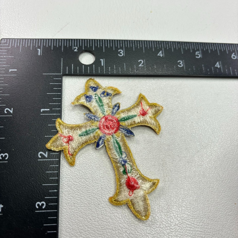 DECORATED ORNATE CHRISTIAN CROSS Patch 39E2 | eBay