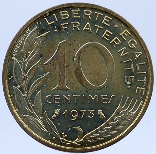 1973 FRANCE 10 Centimes French Marianne Phrygian Cap Old Vintage Coin ...