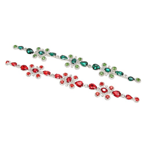 2pcs Rhinestone Flower Chain Cuttable Attractive High Hardness Red ...