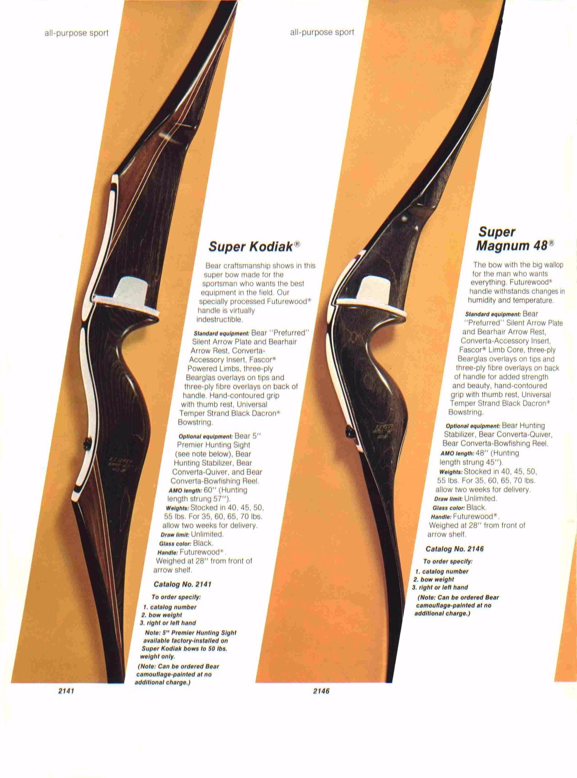 1972 Bear Archery Equipment Catalog - Reproduction | eBay