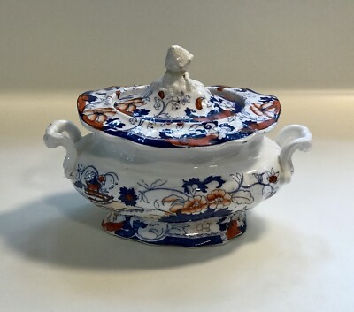 Antique Minton Amherst Japan Pattern Sugar Bowl Stone China | eBay