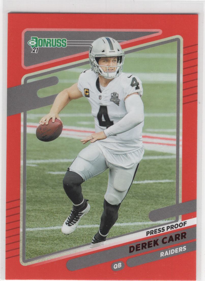 2021 Panini Donruss Derek Carr Red Press Proof | eBay