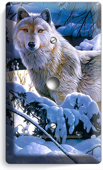 WILD GRAY WOLF WINTER FOREST LIGHT SWITCH OUTLET WALL PLATE COVER ROOM ...