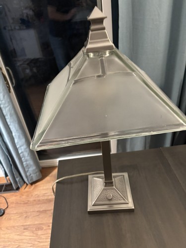 Pasquale Miranda Feiss Frosted Shade Metal Lamp Art Deco Industrial ...
