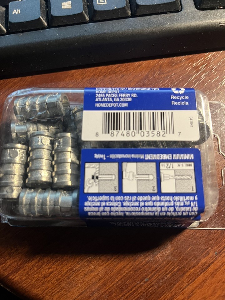 Everbilt 1/4 in. x 1 in. Zinc-Alloy Short Lag Shields (25-Pack) 124 576 ...