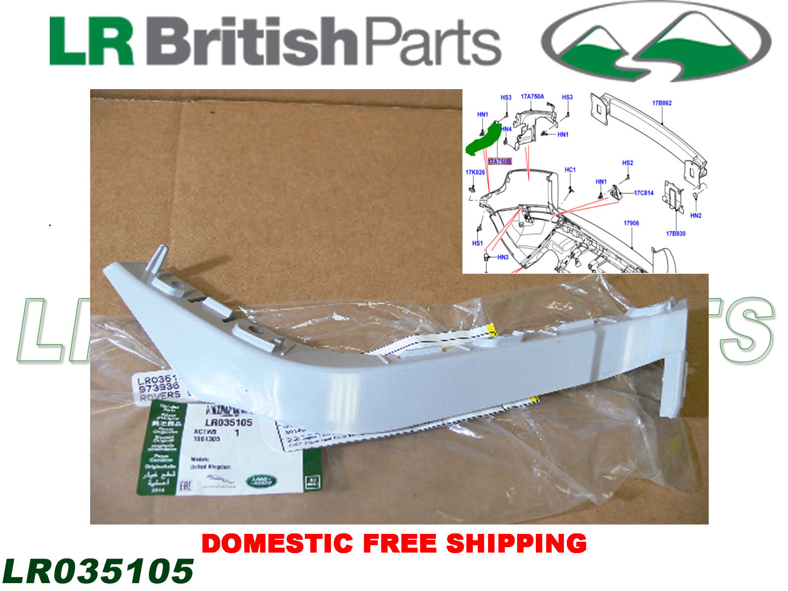 GENUINE LAND ROVER REAR BUMPER MOUNT BRACKET RANGE ROVER EVOQUE LH NEW ...