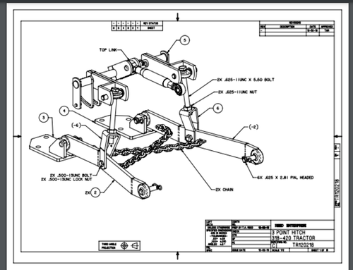 John Deere 318 to 420 3 Point Hitch Plans blueprint fabricate your ...