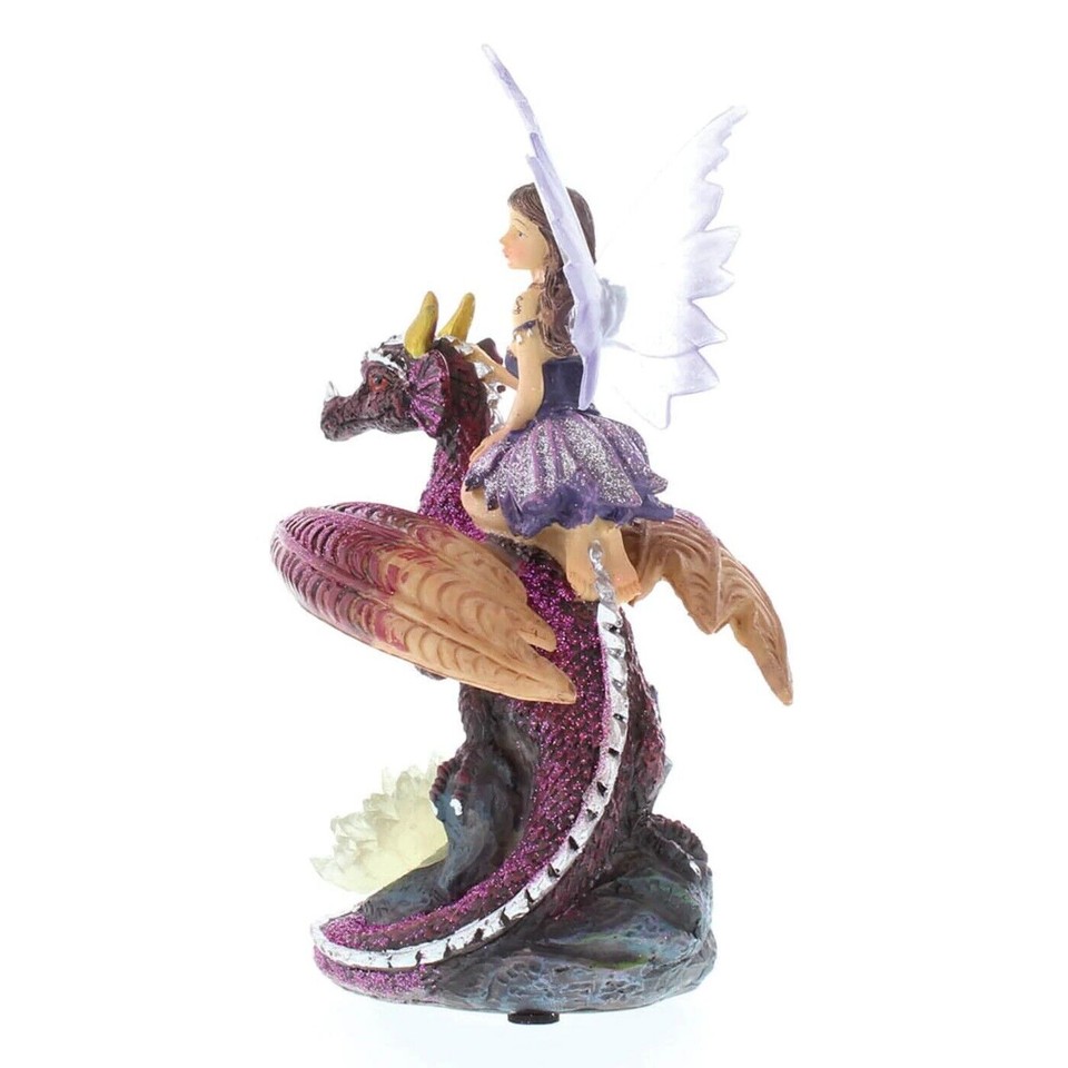 Fairy Riding Dragon LED Figurine Statue Light Lamp Centerpiece Home ...