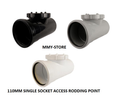 110mm Soil Pipe Access Rodding Point Inspection Single Socket BLACK ...