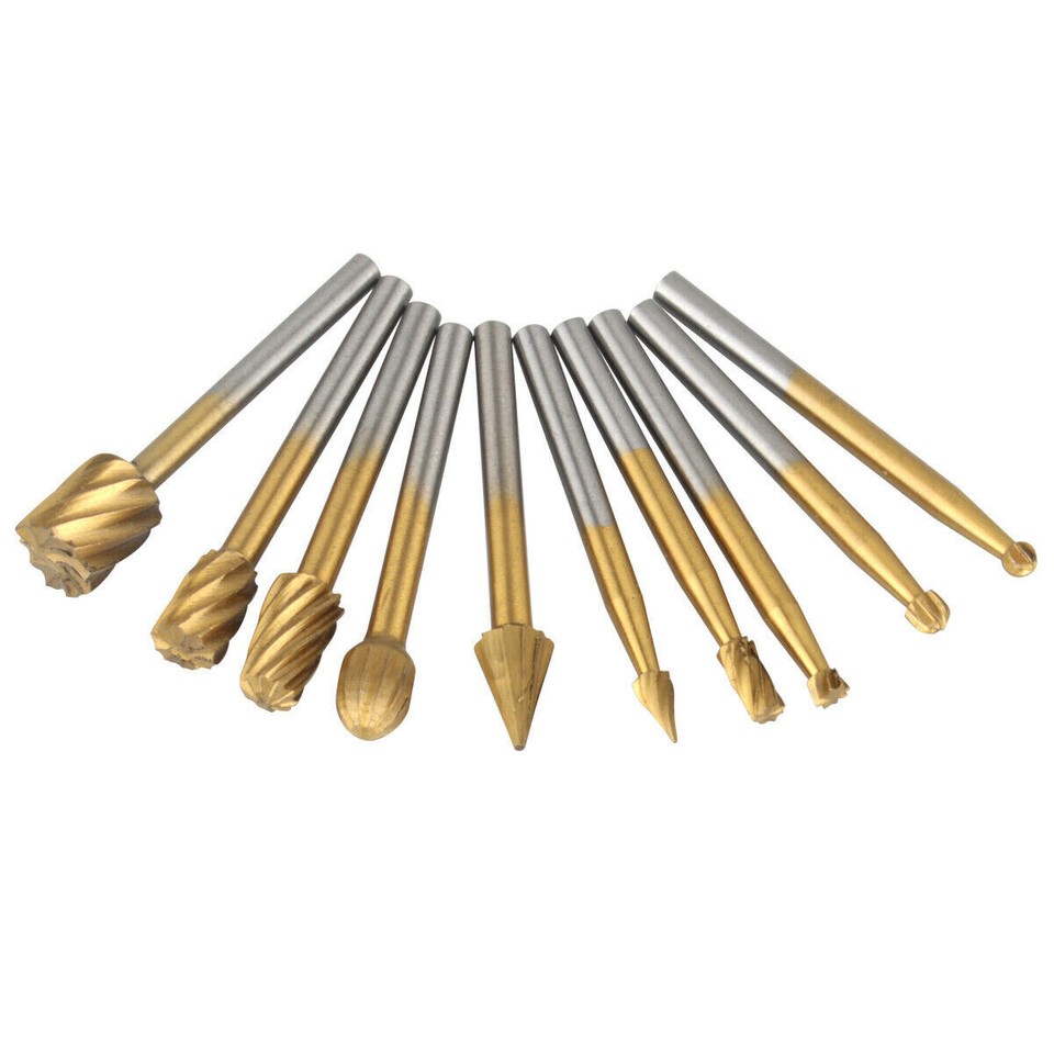 20PCS HSS Carbide Burr Rotary Drill Bits Kit Carving Engraving for ...