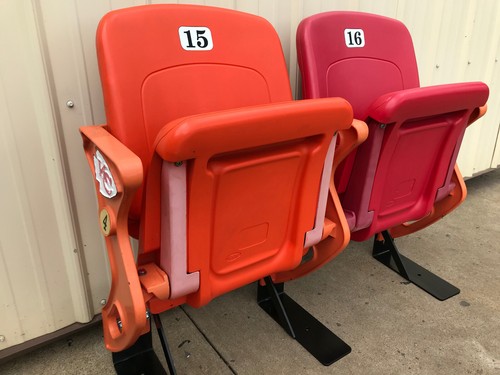 Arrowhead Stadium seats - RED & ORANGE - LOGO END riser mount (Kansas ...