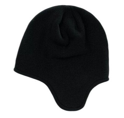 Black Helmet Beanie Hat Ear Flap Ski Snowboard Winter Warm Beanies ...