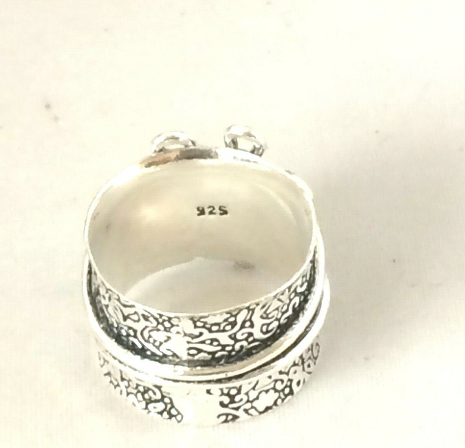 .925 STERLING SILVER OVERLAY TURQUOISE HANDMADE SPINNER RING MS1202 ...