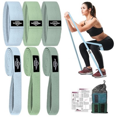 Fabric Resistance Bands for Working Out, 6Pack Non-Slip Exercise Bands ...