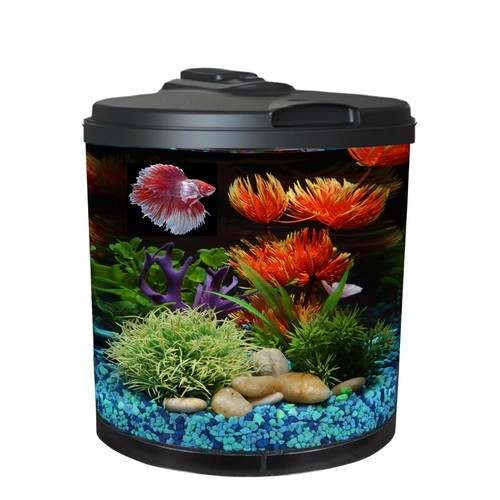 AquaView 2-Gallon Aquarium Starter Kit with 7 Colors LED Light and ...