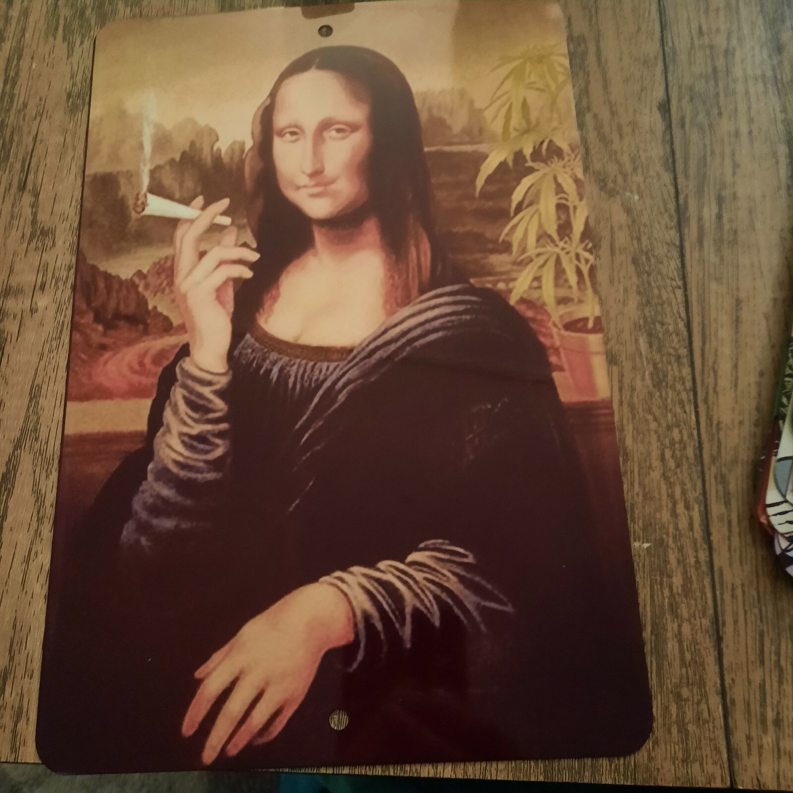 Mona Lisa Smoking a Spliff 8x12 Metal Wall Sign | eBay