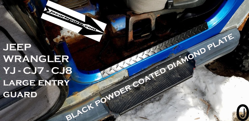 Fits 1976-95 JEEP Wrangler YJ-CJ7 Powder Diamond Plate Large Door Entry ...