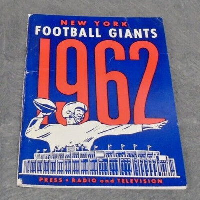 1962 NFL FOOTBALL MEDIA GUIDE NEW YORK GIANTS VERY RARE AND IN GOOD ...