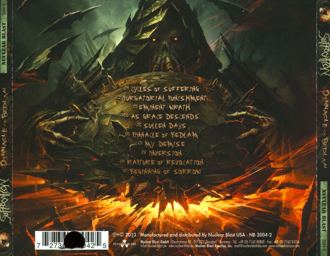 Pinnacle of Bedlam by Suffocation (CD, Feb-2013, Nuclear Blast) for sale online | eBay