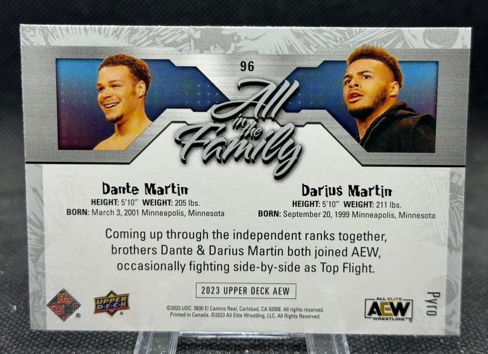 Dante Martin and Darius Martin 2023 Upper Deck AEW All in the Family ...