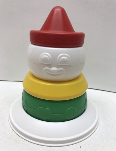 Tupperware TupperToys Roly Poly Shapes Ring Stacking Clown Toy Vintage ...