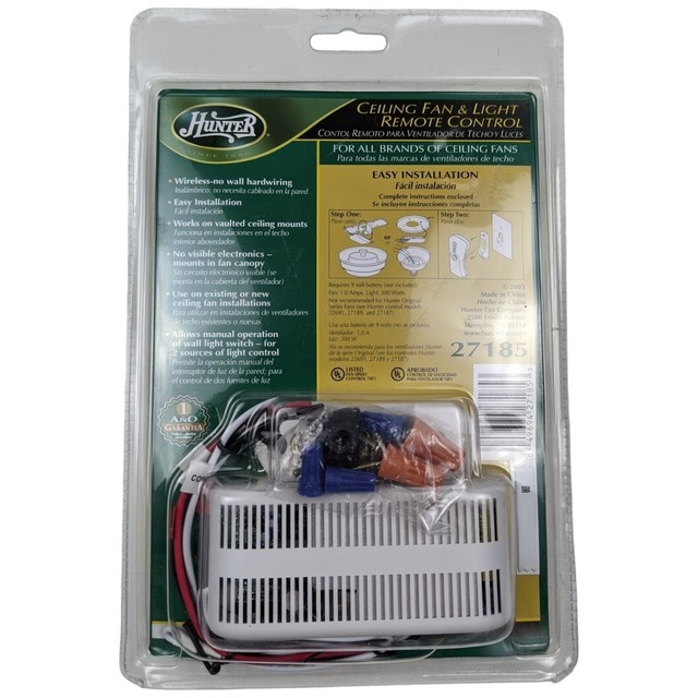 Hunter 27185 Ceiling Fan & Light Remote Control - White for sale online ...