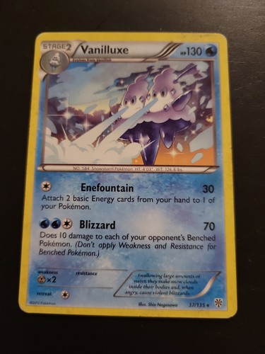 Pokemon TCG Card 2012 Plasma Storm - Vanilluxe 37/135 | eBay