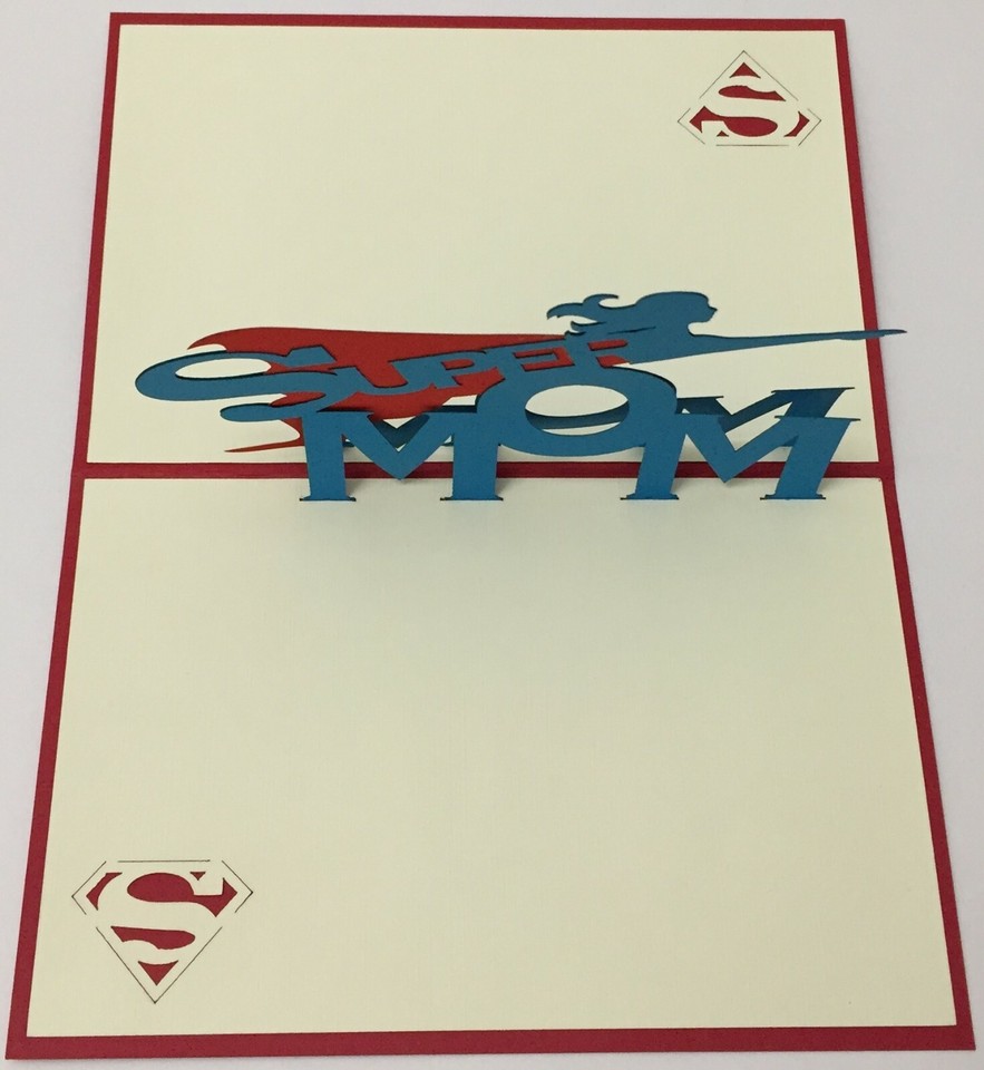 Mother's Day Card. 3D Pop Up Super Mom Card/Superwoman Mother's Day Pop ...