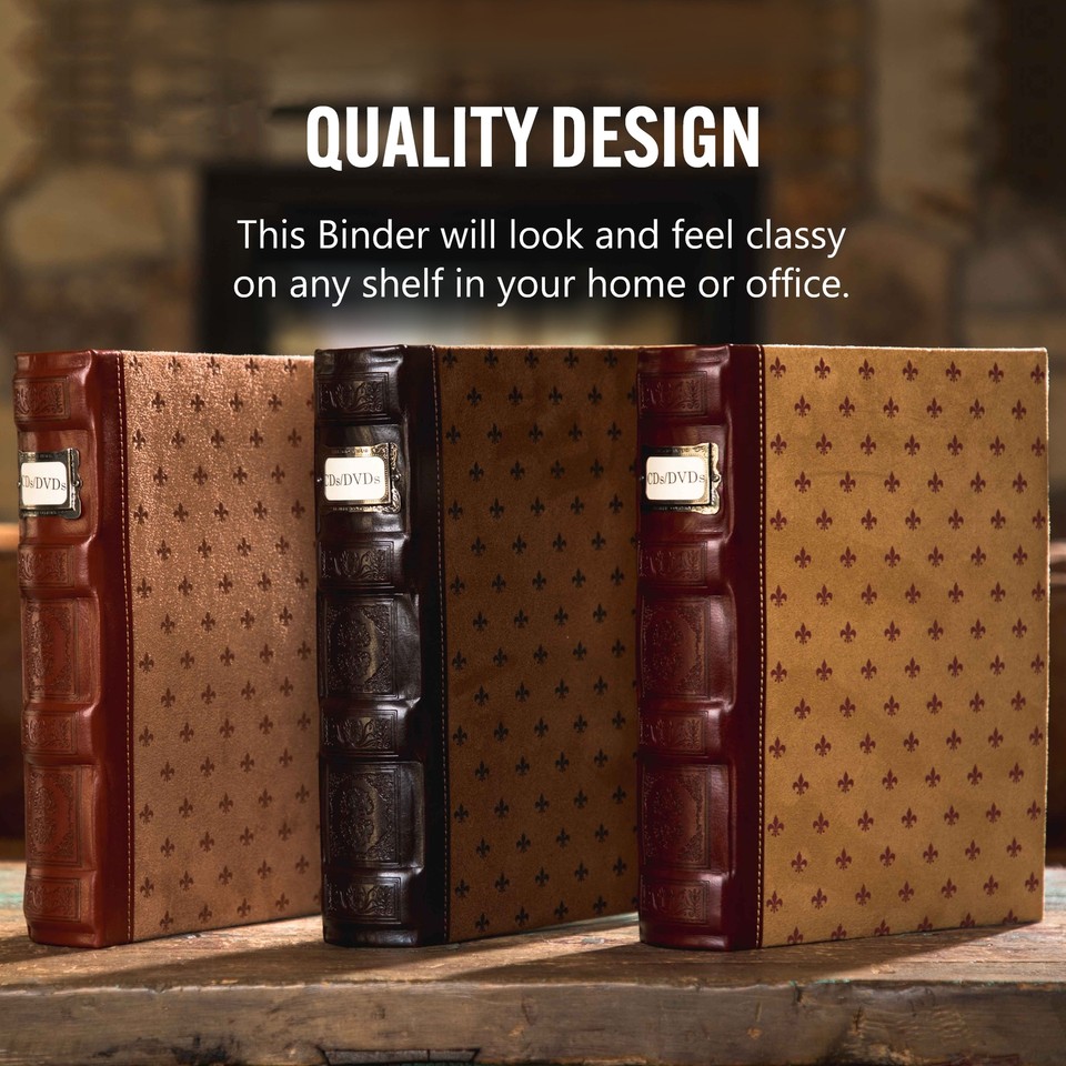 Bellagio-Italia Tuscany CD/DVD Storage Binder - Crimson, Cognac, Chestnut- 3Pack 819871025803| eBay