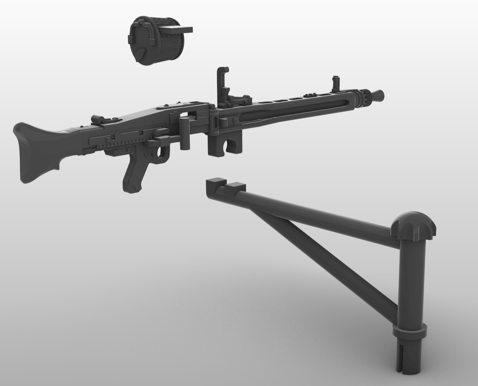 1/18 Scale Battleground MG-42 -Rear- 21st Century Ultimate Soldier 251 ...