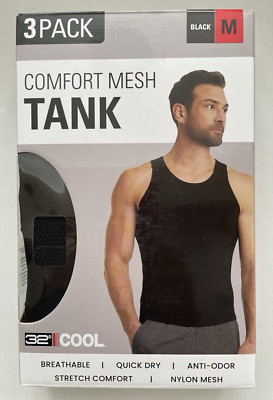 3-Pack 32 Degrees Cool Comfort Mesh Tank, Men's 38-40 M Black, NEW | eBay