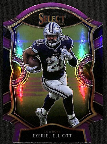 2020 Panini Select Purple Prizm Die Cut Ezekiel Elliott #10 Dallas ...