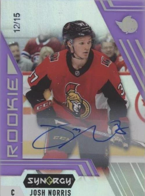 2020-21 Upper Deck Synergy - Rookie SP Auto Josh Norris #129 Purple /15 ...