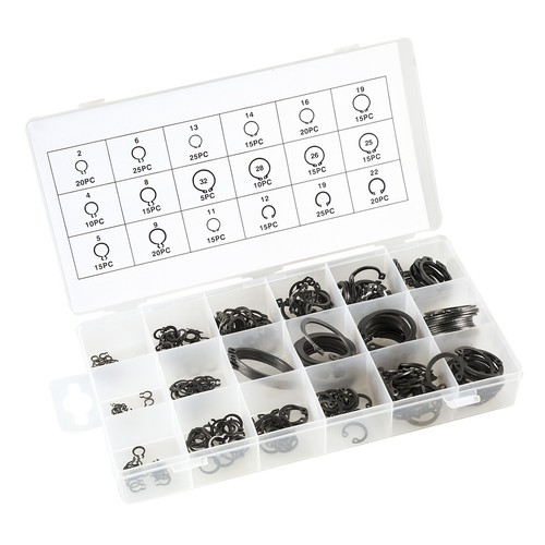 300Pcs Circlip Snap Ring C-Clip Assortment Car Kit Set 18 Sizes ...