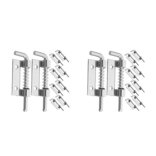 2 Pack Spring Hinge Stainless Steel Bolt Clamps Latch Baby Lock Slide ...