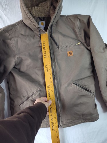 Carhartt J141 LBR Sz M Sherpa Lined Hooded Jacket Coat Faded | eBay