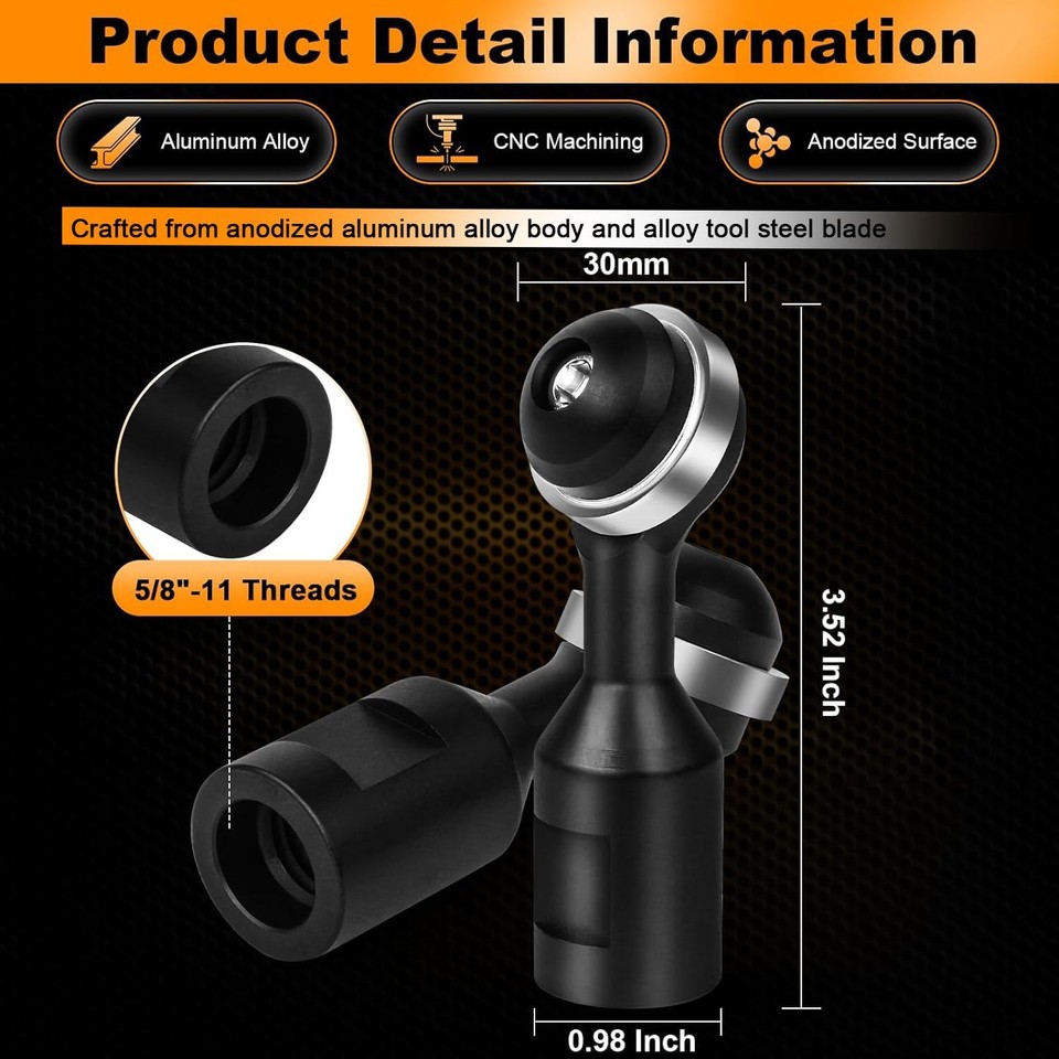 Ball Gouge for Wood Carving Sphere Rotary Burr Fit 4-4.5 Inch Angle ...