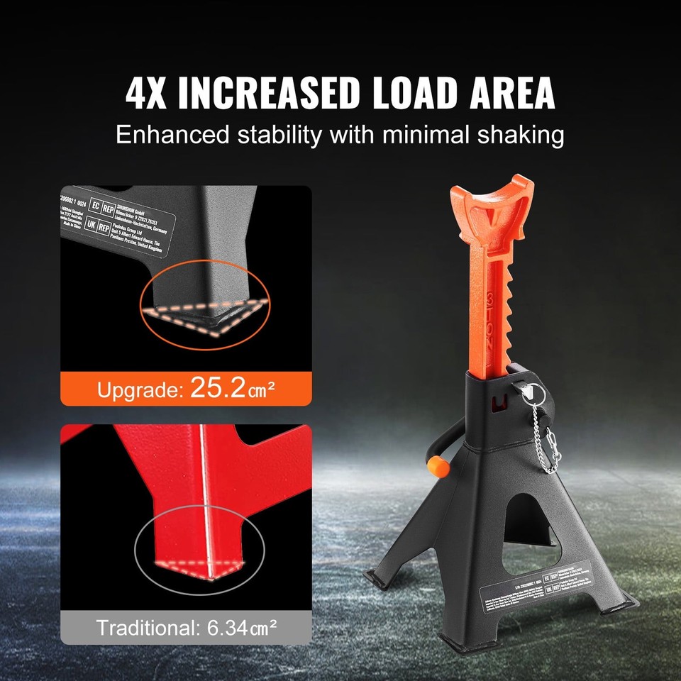 Jack Stand, 3 Ton (6,000 lbs) Load Bearing Car Support Props with Dual ...