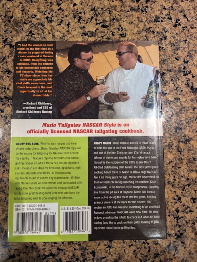 Autographed Mario Tailgates NASCAR Style Cookbook by Mario Batali | eBay