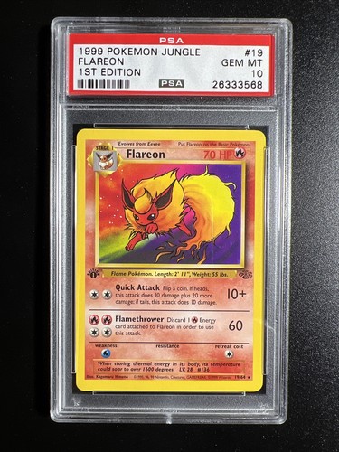 🔥 Pokemon PSA 10 1st Edition Jungle Gem Mint Non Holo Flareon #19 | eBay