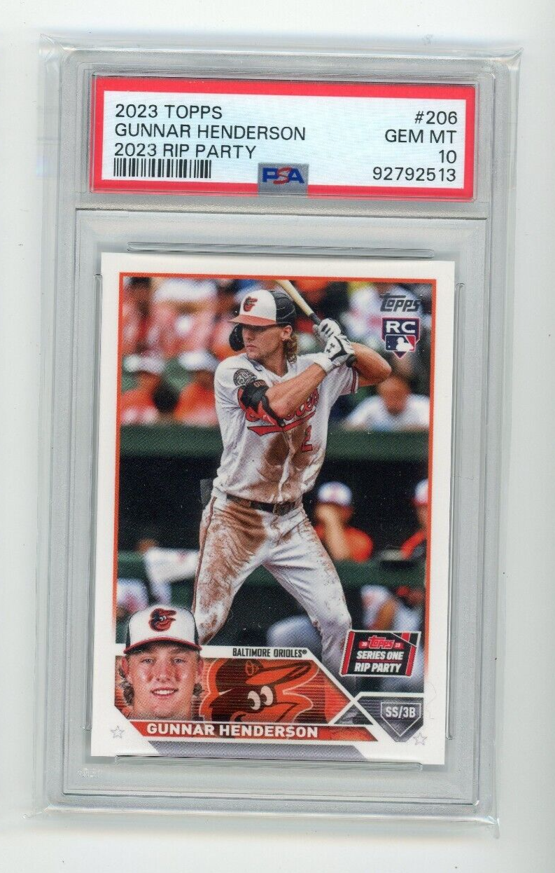 2023 Topps Gunnar Henderson RC #206 Rip Party SSP PSA 10 Gem Mint ...