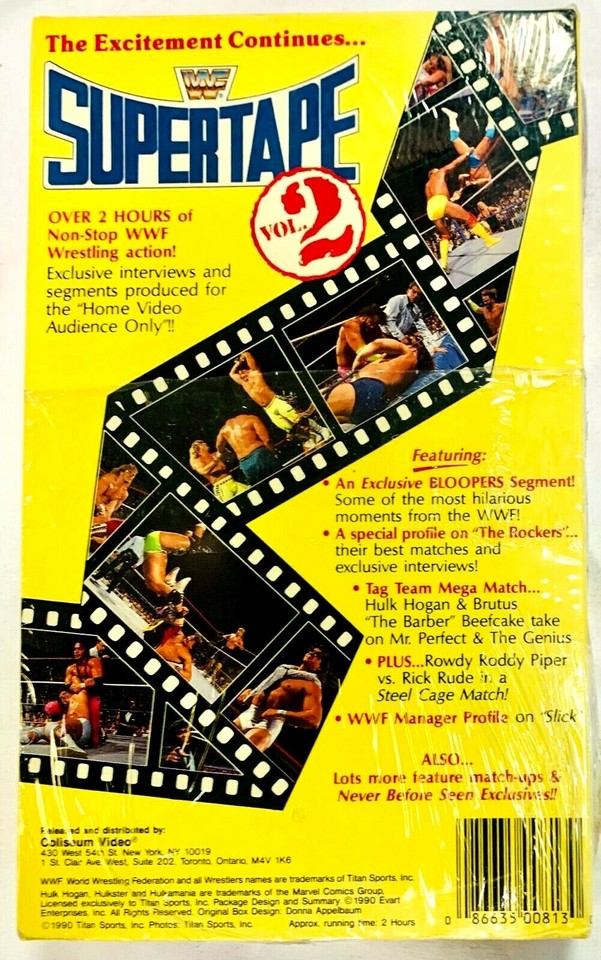 WWF Supertape Vol 2 (VHS, 1990) Big Box Coliseum Video Shawn Michaels ...