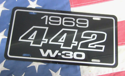 1969 Oldsmobile 442 W-30 license plate car tag 69 Olds American Muscle ...