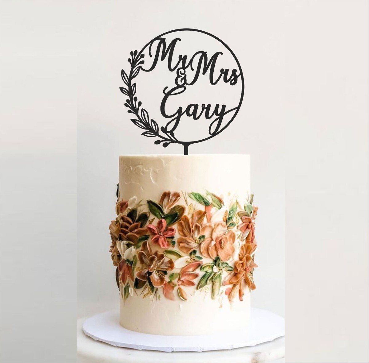 Black Monogram Cake Topper