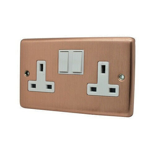 Brushed Matt Satin Copper Plug Sockets Light Switches Dimmers - Whole ...