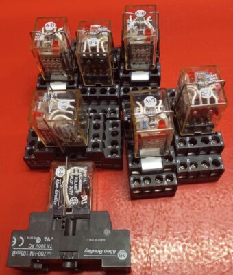 Allen Bradley 700-HC14Z24-4 Series B Relay W/ Allen Bradley 700-HN103 ...