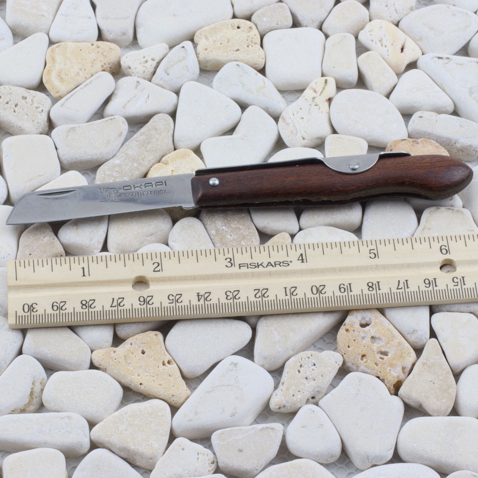 Okapi Biltong Folder Pocket Knife Carbon Steel Blade Brown Wood Handle ...